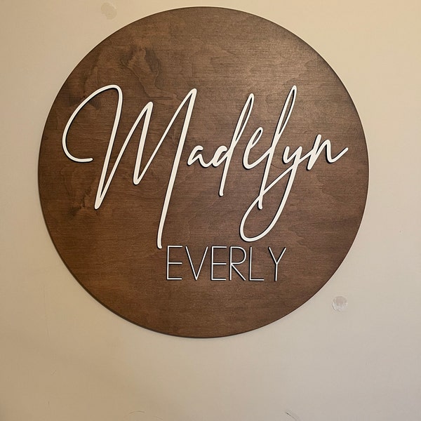 Round Name Sign | 12-36" Name Plate | Kids Sign | Decor | Baby Wall Art ...