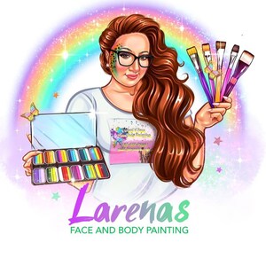 Face Painter Logo Design, Face Painting Logo, Personalized Cartoon Logo ...