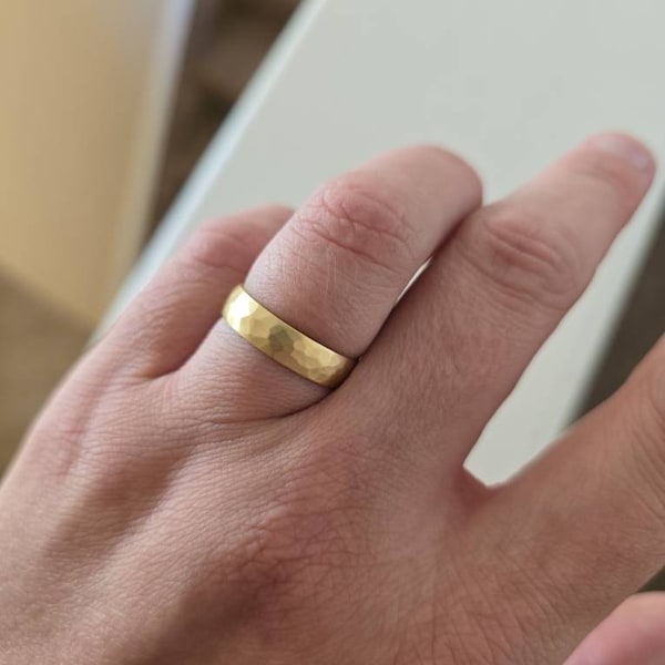 Band Tree Ring Nature Inspired Band Oak Leaf Ring Acorns Band Embossed ...