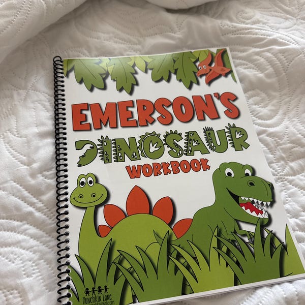 Personalized DINO Themed Preschool Worksheets - Dinosaur Abc's ...