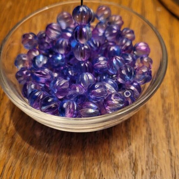 15mm Twisted Bugle Beads Twisted Tube Czech Glass Beads Magenta AB 200 ...