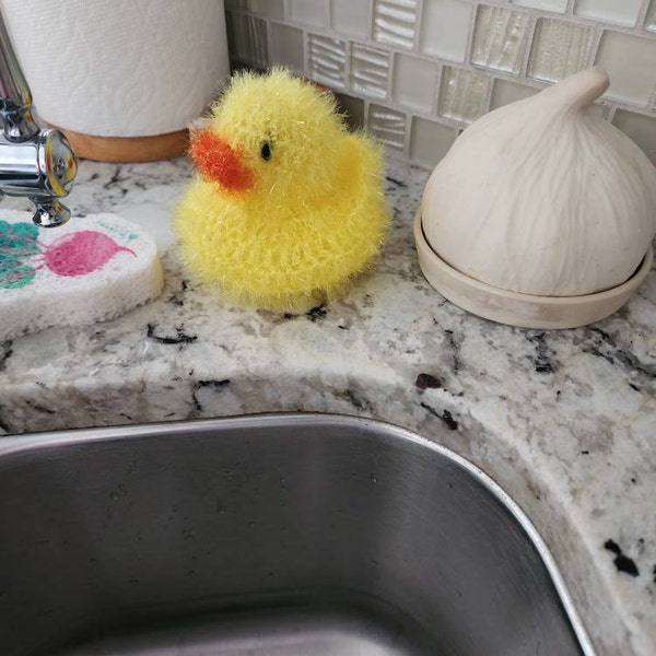 Handmade Dish Scrubby - Rubber Duck Design | Crocheted Scrubber ...