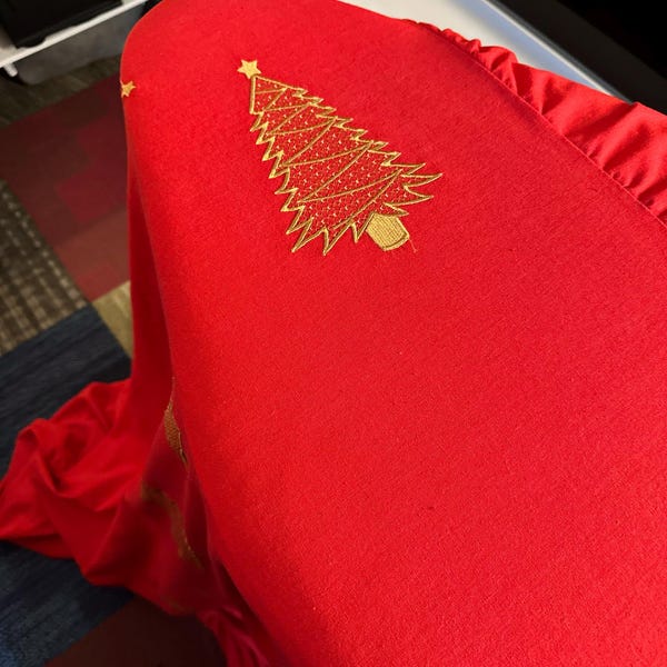 Host Gift Linen Tablecloth Rectangle With Red Embroider Plate Striped ...