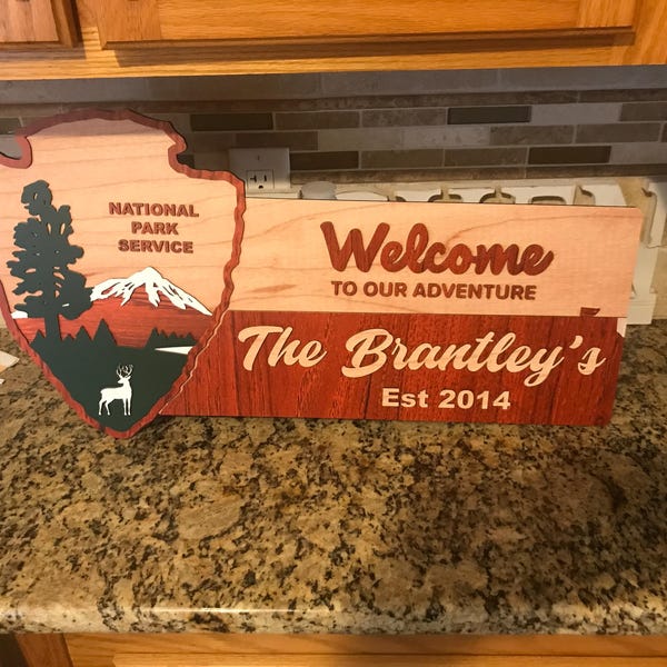 National Park Welcome Sign 3D, Personalized National Park Sign, Custom ...