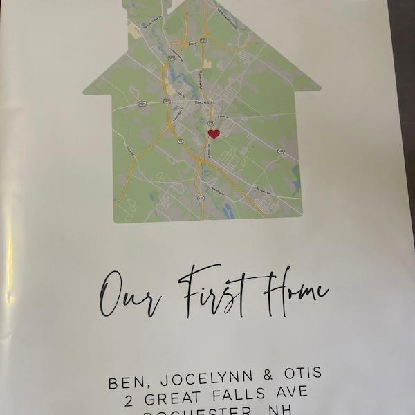 Our First Home Gift, First Home Map Print Gift, New Home Owner Gift ...