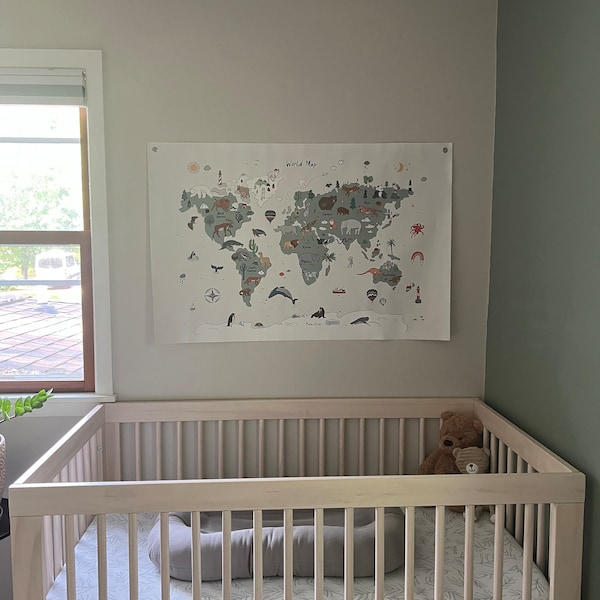 Kids Room Map | World Map Banner | World Map Flag | Homeschool Map ...