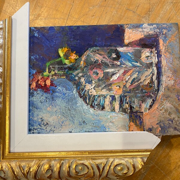 Bright Spring Pink Peony Original Impasto Oil Painting Abstract Floral ...