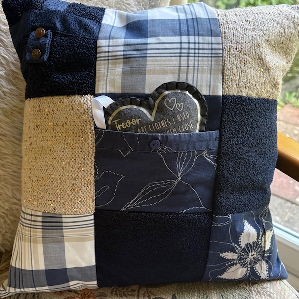 Personalised Keepsake Patchwork Memory Cushion With Special Message ...