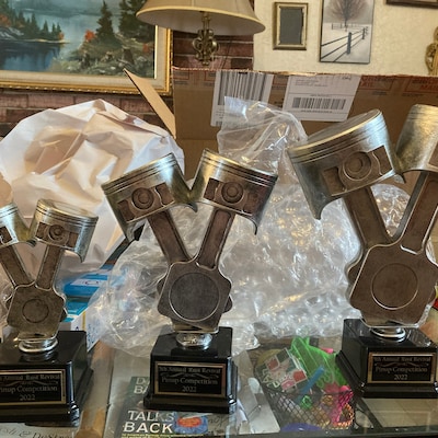 Car Show Trophies Set of 3 Custom Rods & Pistons Hot Rod Racing Trophy ...