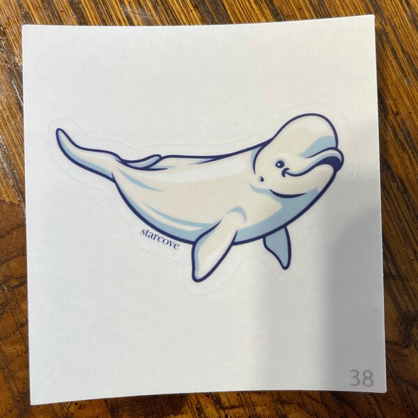 Beluga Whale Stickers, White Whale Marine Laptop Vinyl Cute Waterproof ...