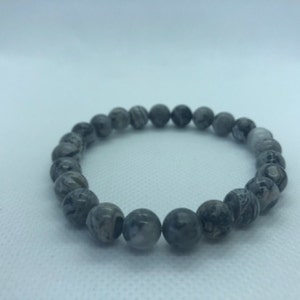 Natural Map Stone, Jasper Gemstone Beads, Gray Jasper Beads, 6mm, 8mm ...