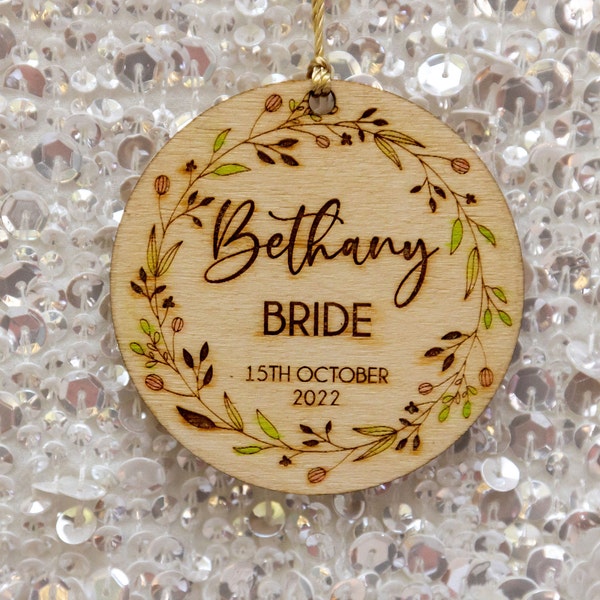 Wedding Hanger Tag Engraved & Painted - Etsy UK
