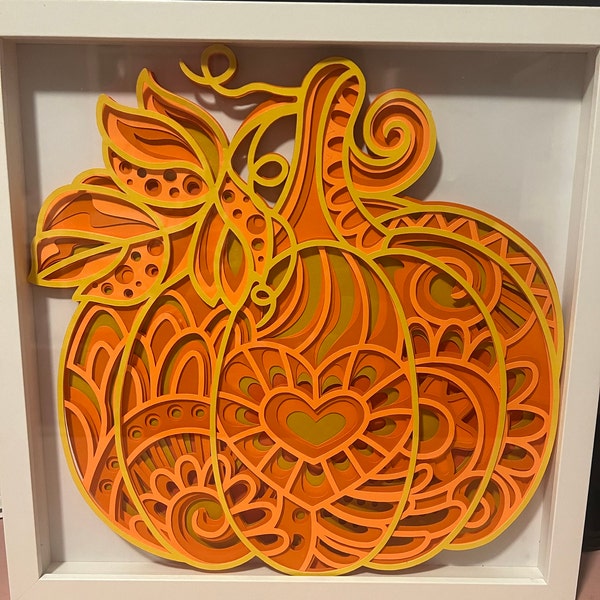 Magic Pumpkin Heart Decor 3D Mandala SVG Files, Svg Papercut for ...