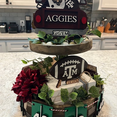 Aggie Tiered Tray Aggie Football-aggie Birthday, Wedding, Graduation ...