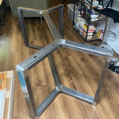 Chevron Table Base Heavy Duty Frame Stone Table Base Metal Table Base ...