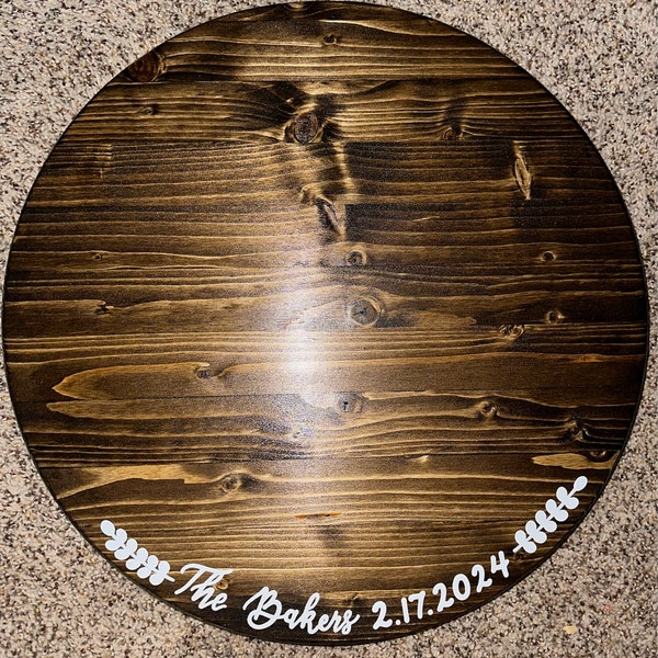14 or 18 Personalized Round Wooden Cake Stand, Cupcake Riser, Rustic ...
