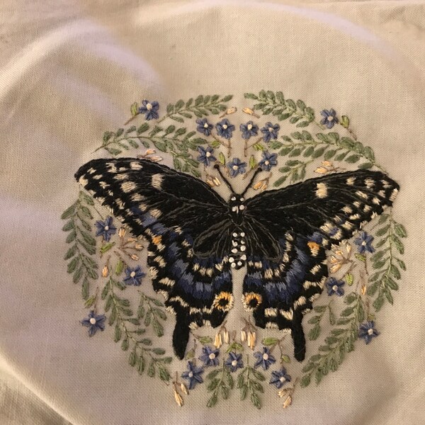 Hand Embroidery Pattern. PDF. Eastern Black Swallowtail Butterfly. How ...