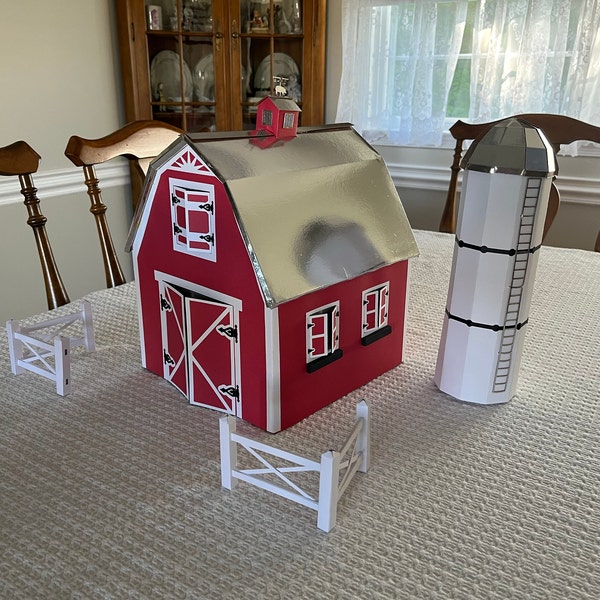 3D SVG File to Make a Barn, Silo and Fence. - Etsy