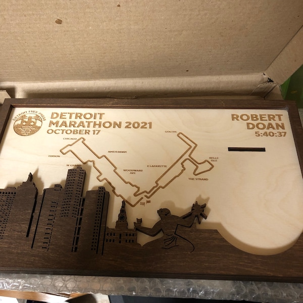 Detroit Marathon Finisher Medal Holder With Full Personalization ...