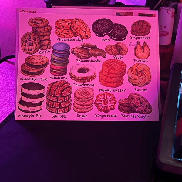 Cookies Postcard | 1 Postcard | Thick Cardstock | for Sending a ...