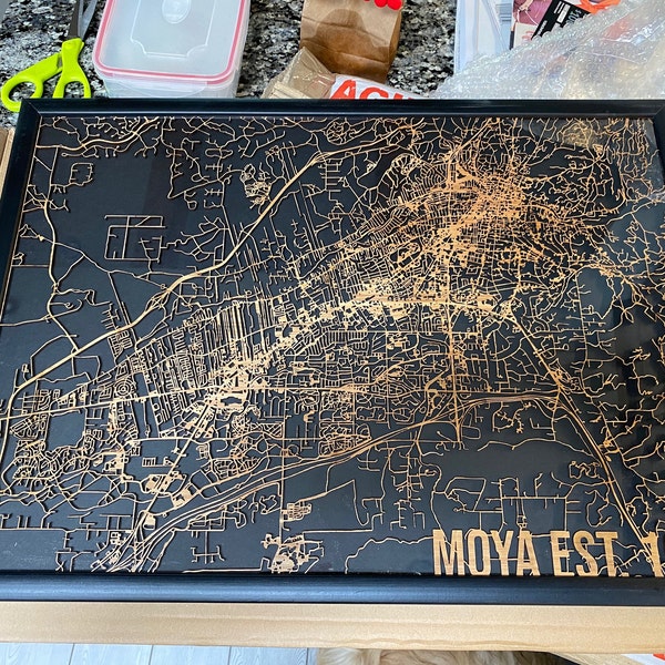 Custom Laser Cut Street Maps City Map Personalised Wooden Map Bespoke ...
