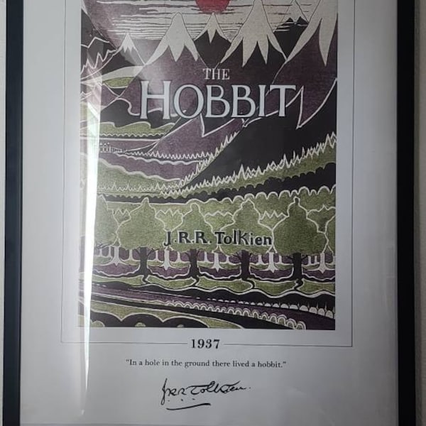 The Hobbit Book Cover Poster | J. R. R. Tolkien, the Hobbit Poster, the ...