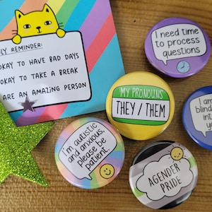 ADHD Badge Set INCLUDES 6 Badges Badge Packs ADHD Gift - Etsy