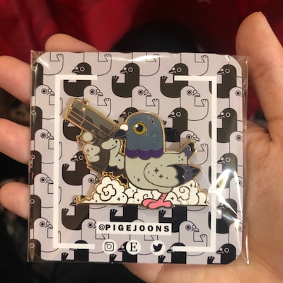Glow in the Dark Ghostface Pigeon Pin Handmade Hard Enamel Pin Perfect ...