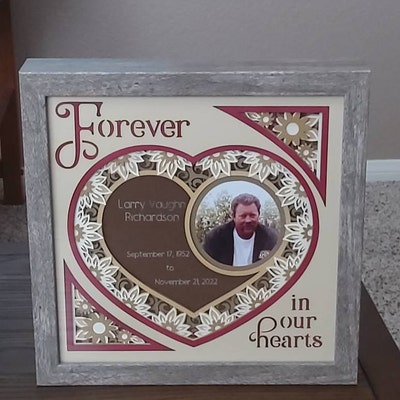 CUSTOMIZABLE 3D MEMORIAL Shadow Box Svg for Cricut for - Etsy