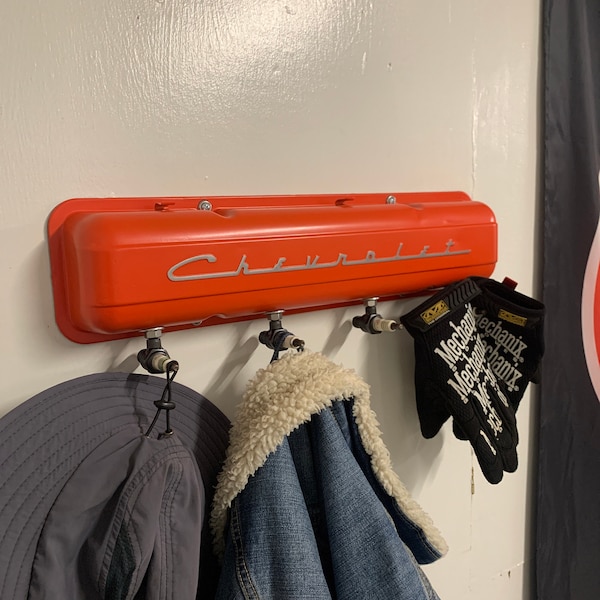 Repurposed Valve Cover Spark Plug Hat/coat Rack - Etsy