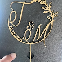 Custom Initial Wedding Cake Toppers, Gold Cake Topper for Wedding ...