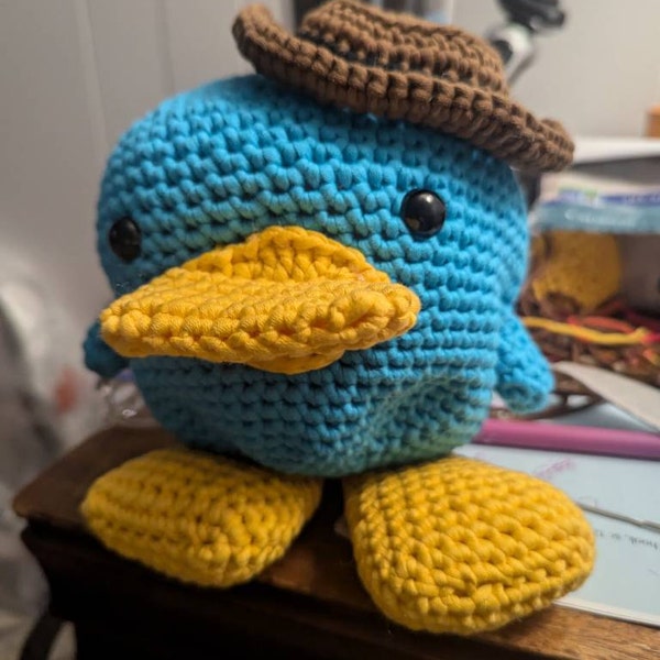 Perry the Platypus Crochet Pattern, Phineas and Ferb Pattern, Ducky ...