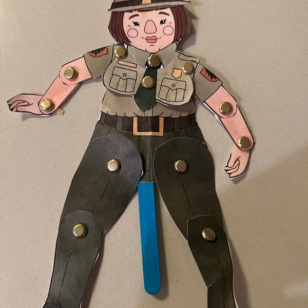 Park Ranger Jenny Paper Puppet, Articulated Paper Doll Kit - Etsy
