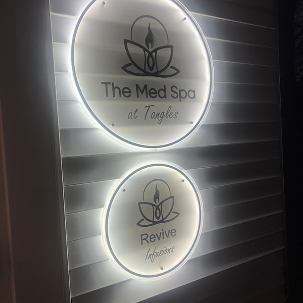 Custom Logo Sign Frosted, 3D LED Reception Logo, Custom Shop Signage ...