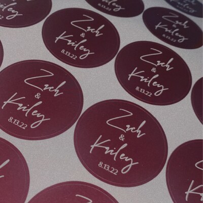 Printable OR Printed Wedding Stickers With Custom Fonts and - Etsy