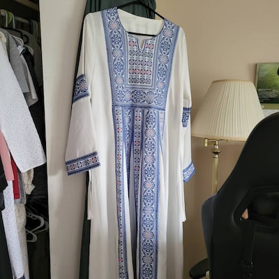 Palestinian Thobe Maxi Dress Tatreez Embroidery Six Strips - Etsy