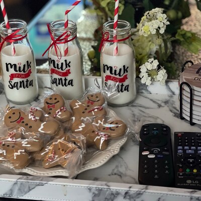 Faux Santa Milk With 2 Faux Gingerbread Men Cookies - Etsy