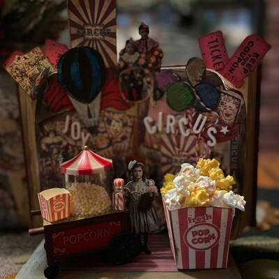 Popcorn Box Printable Instant Download PDF Carnival Popcorn Red & White ...