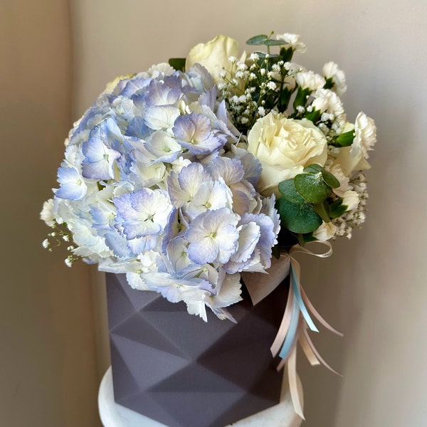 Geometric Cardboard Flower Box Set: Polygon Vase, Hat Box - Etsy