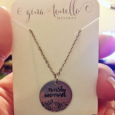 Nasty Woman Necklace, Kamala Harris, Anti-trump Hillary Clinton Jewelry ...