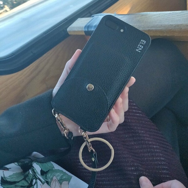 Custom Pebbled Leather Crossbody iPhone Purse Bag W/adjustable Strap ...