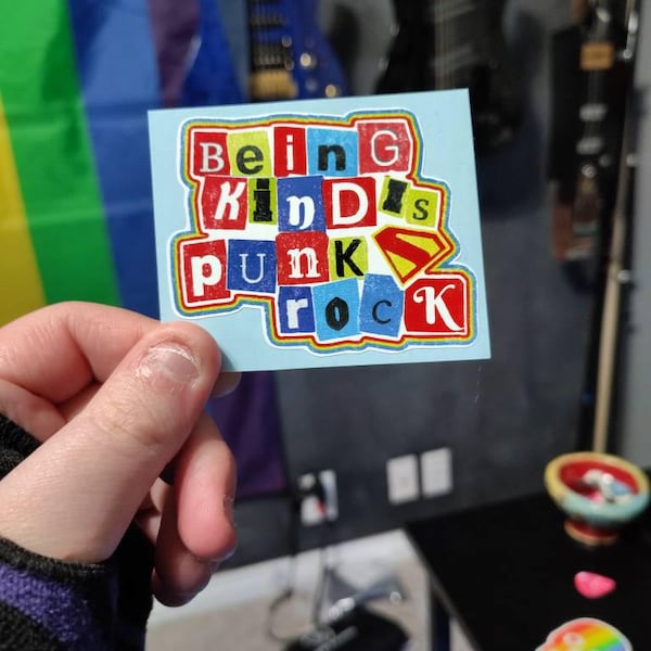 Being Kind is Punk Rock Vinyl Decal Sticker: Superhero Water Bottle ...