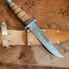 Bone Handle Damacus Skinning Knife With Sheath Bushcraft Knife Handmade ...