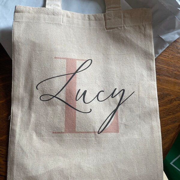 Personalized Monogram Tote Bag - Custom Tote - Name Tote - Name Initial ...