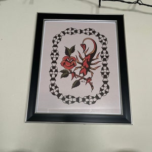 Anguish Print, Burning Vase Tattoo Flash Sheet, Flower Flash, Tattoo ...