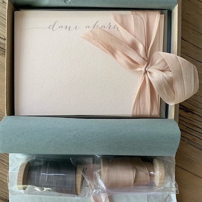 Personalized Note Cards Set Blush Note Cards Stationery - Etsy