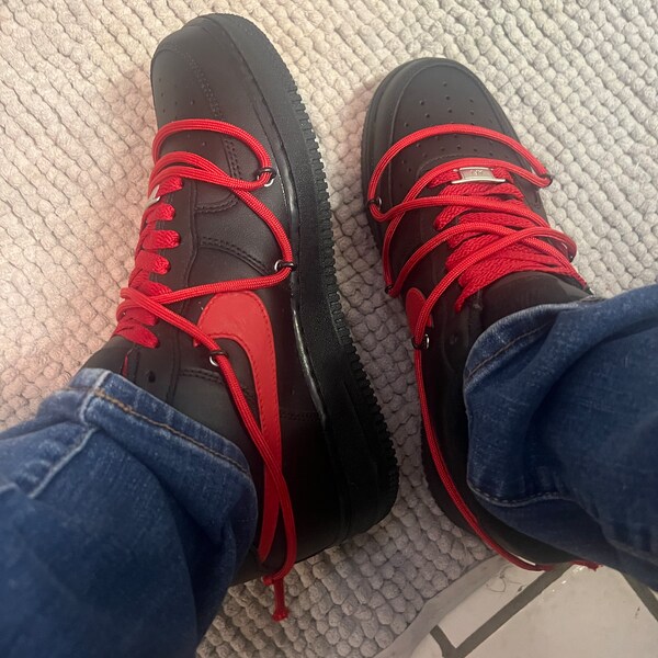 Red Bottom Custom Air Force 1 - Etsy