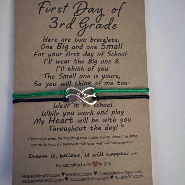 First Day of School Bracelets Back to School Bracelets Mommy and Me ...