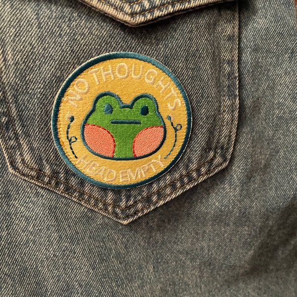 No Thoughts Head Empty, Cute Frog Iron on Patch for Clothes, Backpacks ...