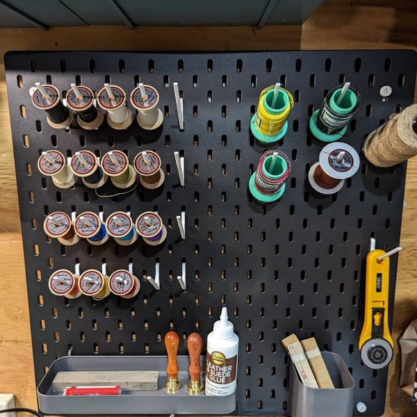Spool Holder Hooks for Ikea SKADIS Pegboard - Set of 12 Hooks for ...
